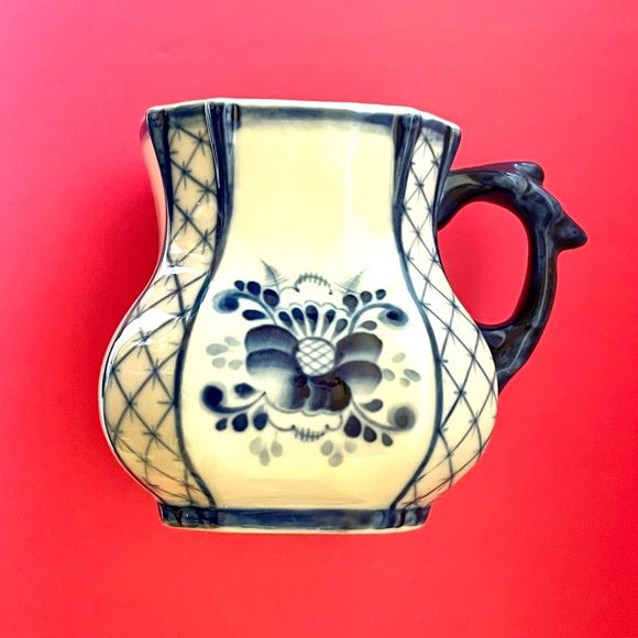 Gzhel | Other | Vintage Gzhel Russian Delft Pitcher | Poshmark